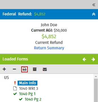 Print a single form (page)